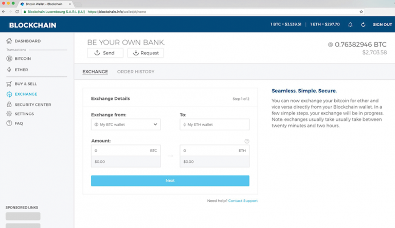 Blockchain Wallet Adds the Ability to Exchange and Store Ether ...