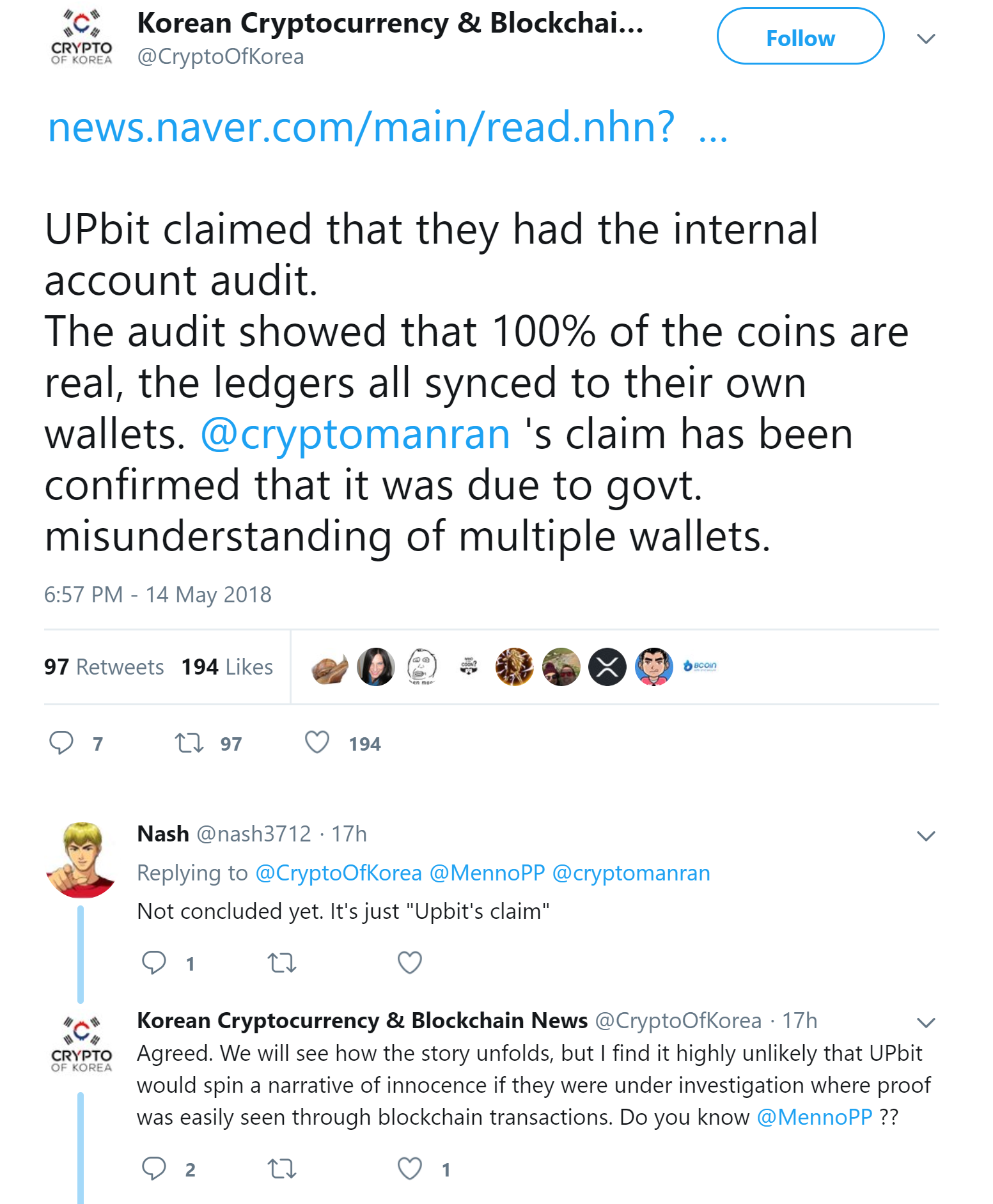 Investigation of South Korea’s Largest Crypto Exchange Upbit Continues – Exchanges Bitcoin News