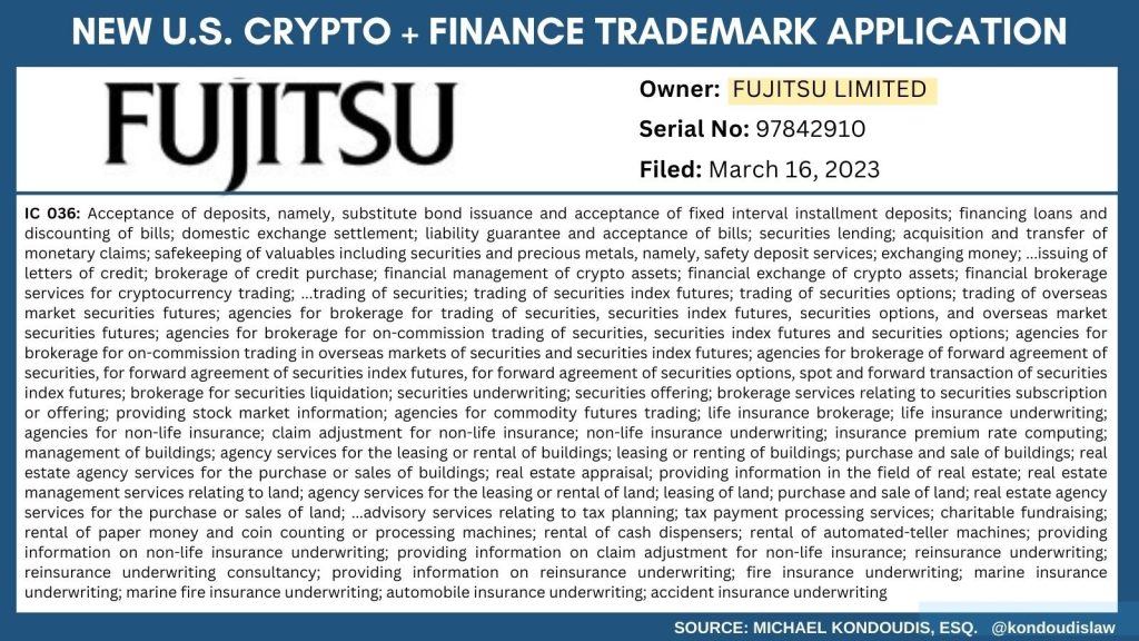 Japan's Largest IT Service Provider Fujitsu Files Trademark Covering Crypto Trading Services ...