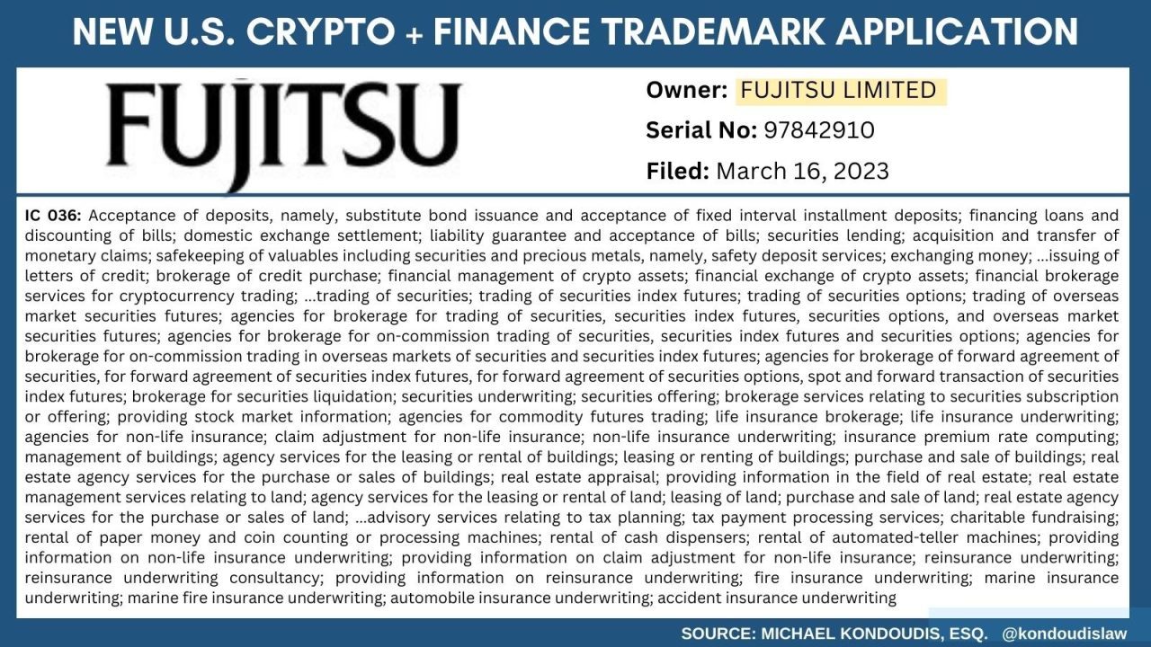 Japan's Largest IT Service Provider Fujitsu Files Trademark Covering ...