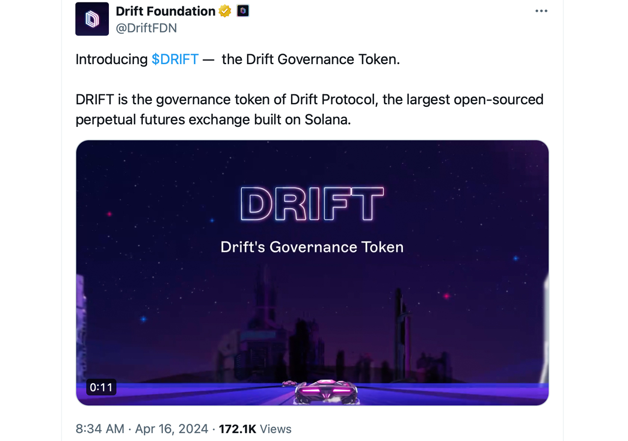 Drift Foundation anuncia un airdrop de 100 millones de tokens para ...
