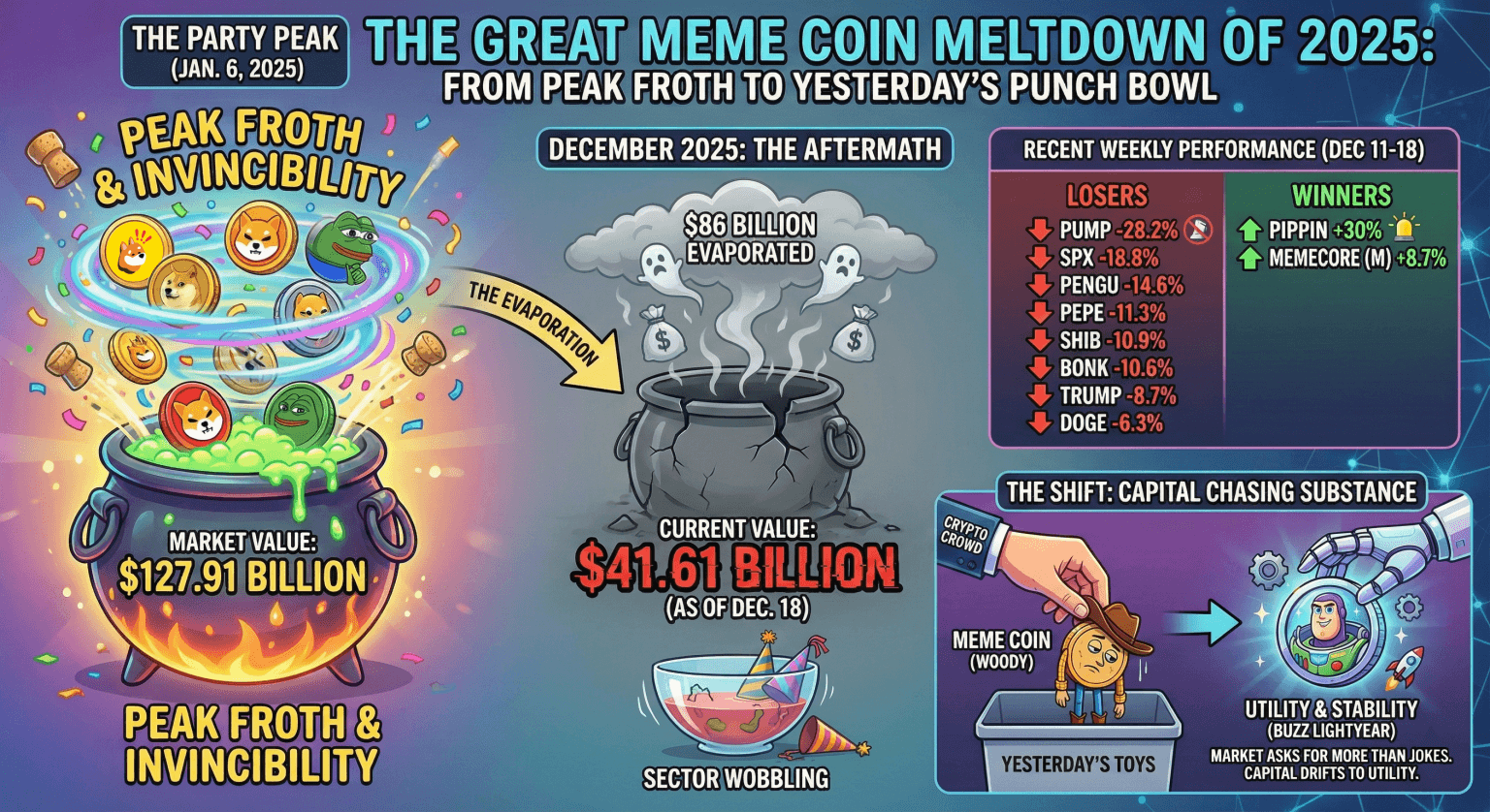 Meme Coins’ 2025 Hangover Deepens as Weekly Losses Pile Up – Markets ...
